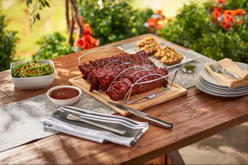 Premium Grilling Rack - Rib and Roast - Trioscape Garden Centre